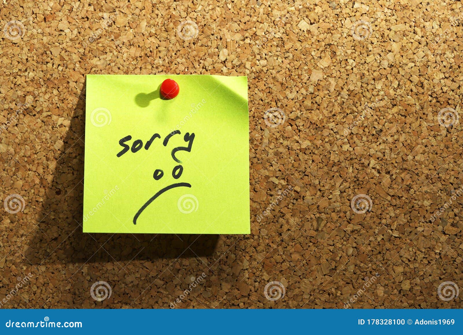 Sorry post it stock photo. Image of announce, blank - 178328100