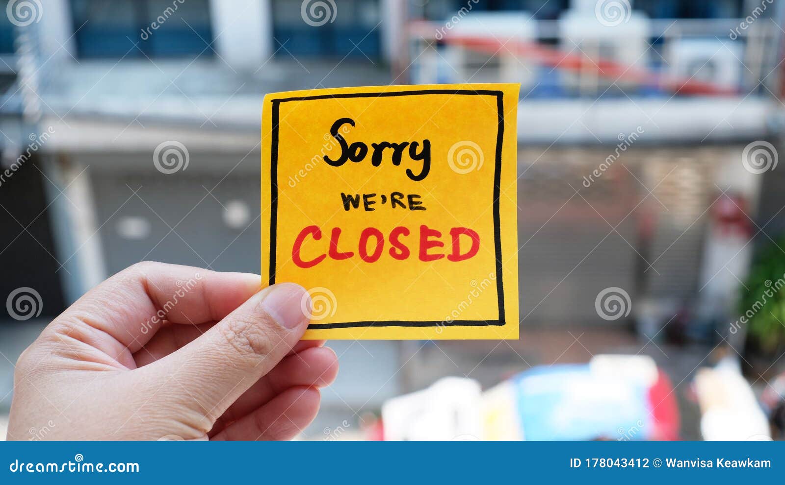 Sorry we` Re` Closed Message Concept Written Post Stock Photo - Image ...