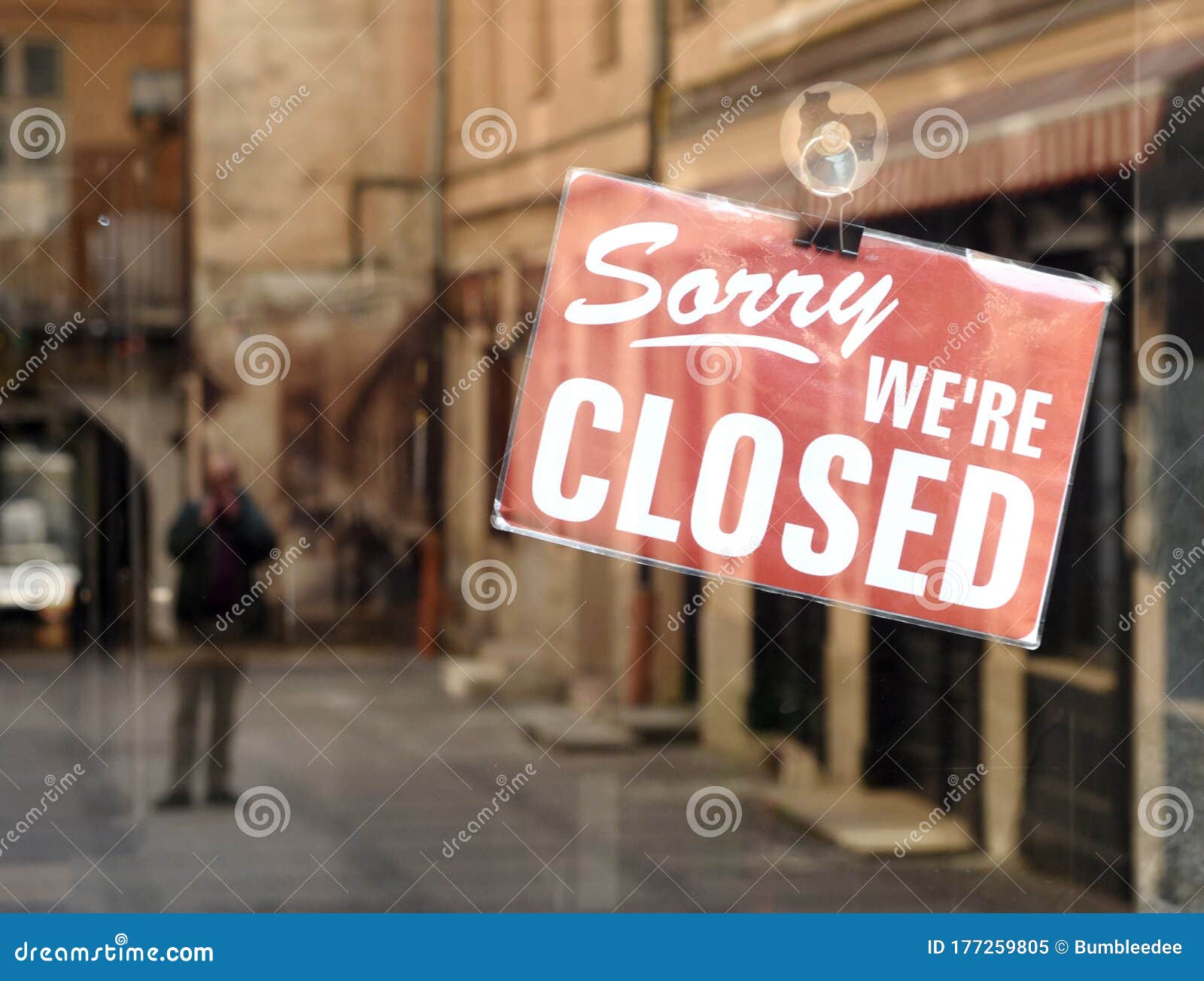 `Sorry we`re Closed` Sign on the Cafe Door. Stock Image - Image of ...