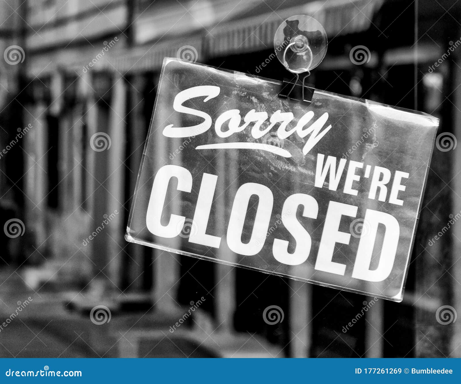 `Sorry we`re Closed` Sign on the Cafe Door Stock Image - Image of ...
