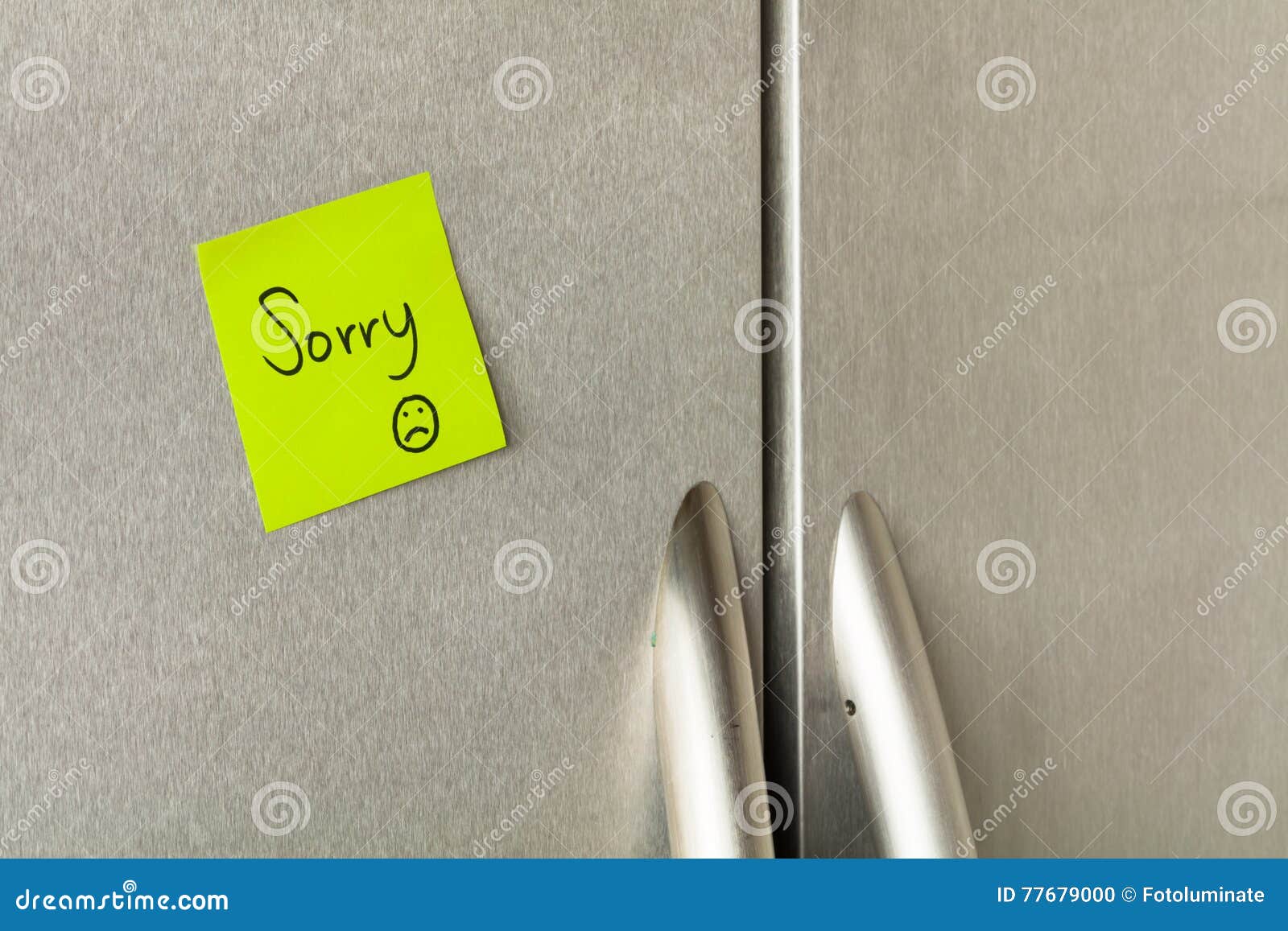 Sorry refrigerator note stock photo. Image of sorry, sticky - 77679000