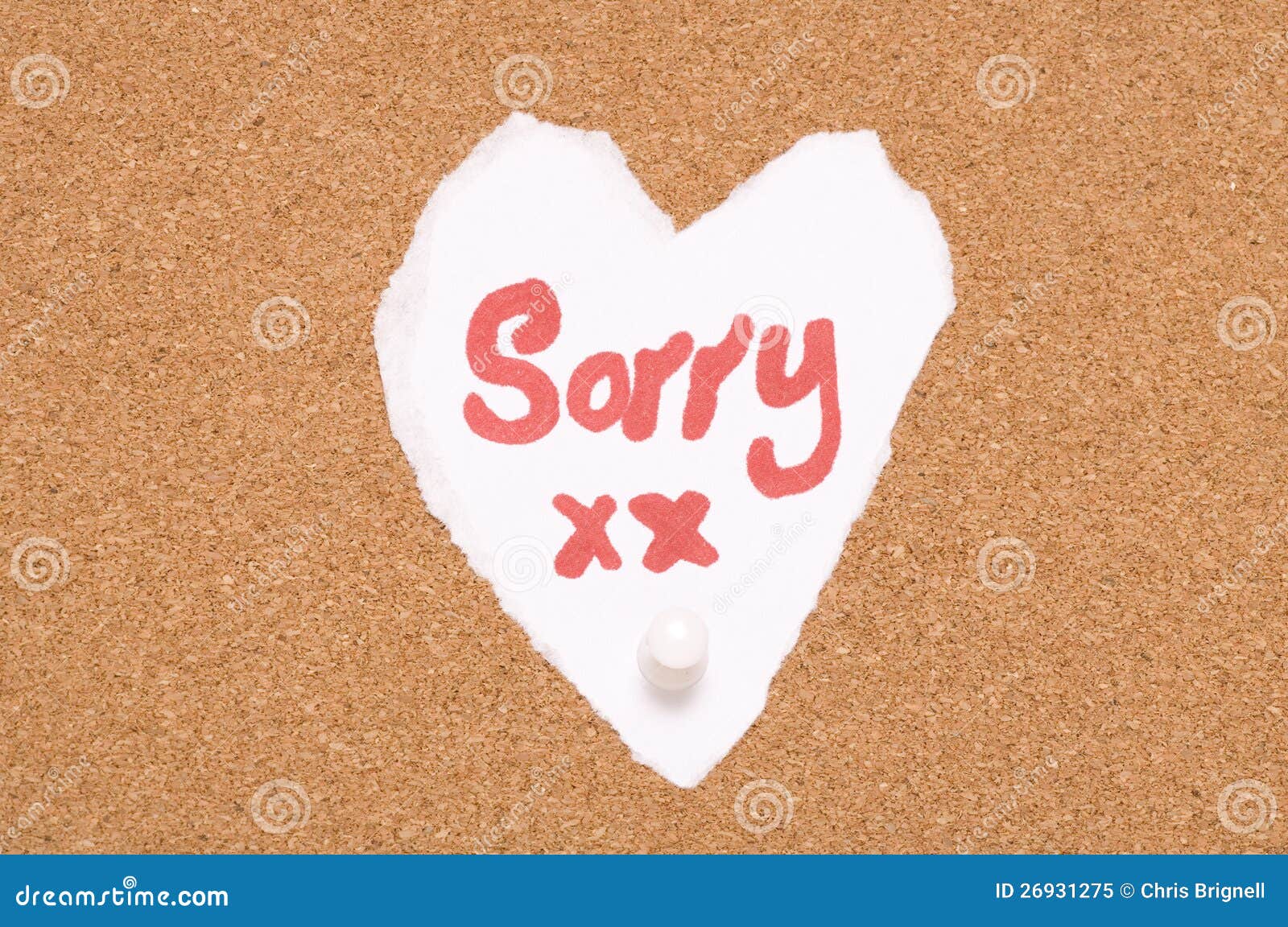 Sorry Sign on Cork Notice Board Stock Image - Image of heart, sign ...