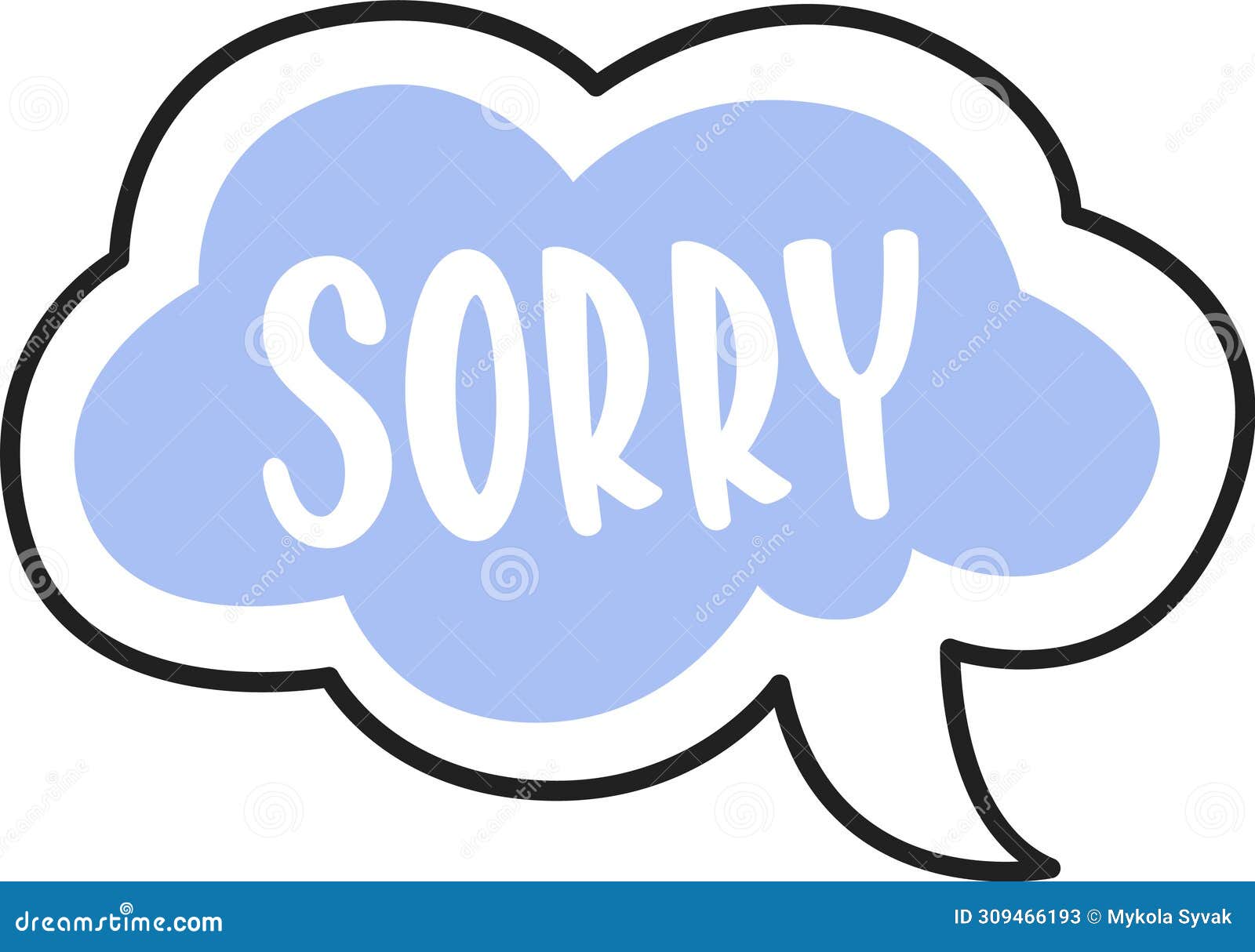 Sorry Speech Bubble stock vector. Illustration of dialog - 309466193