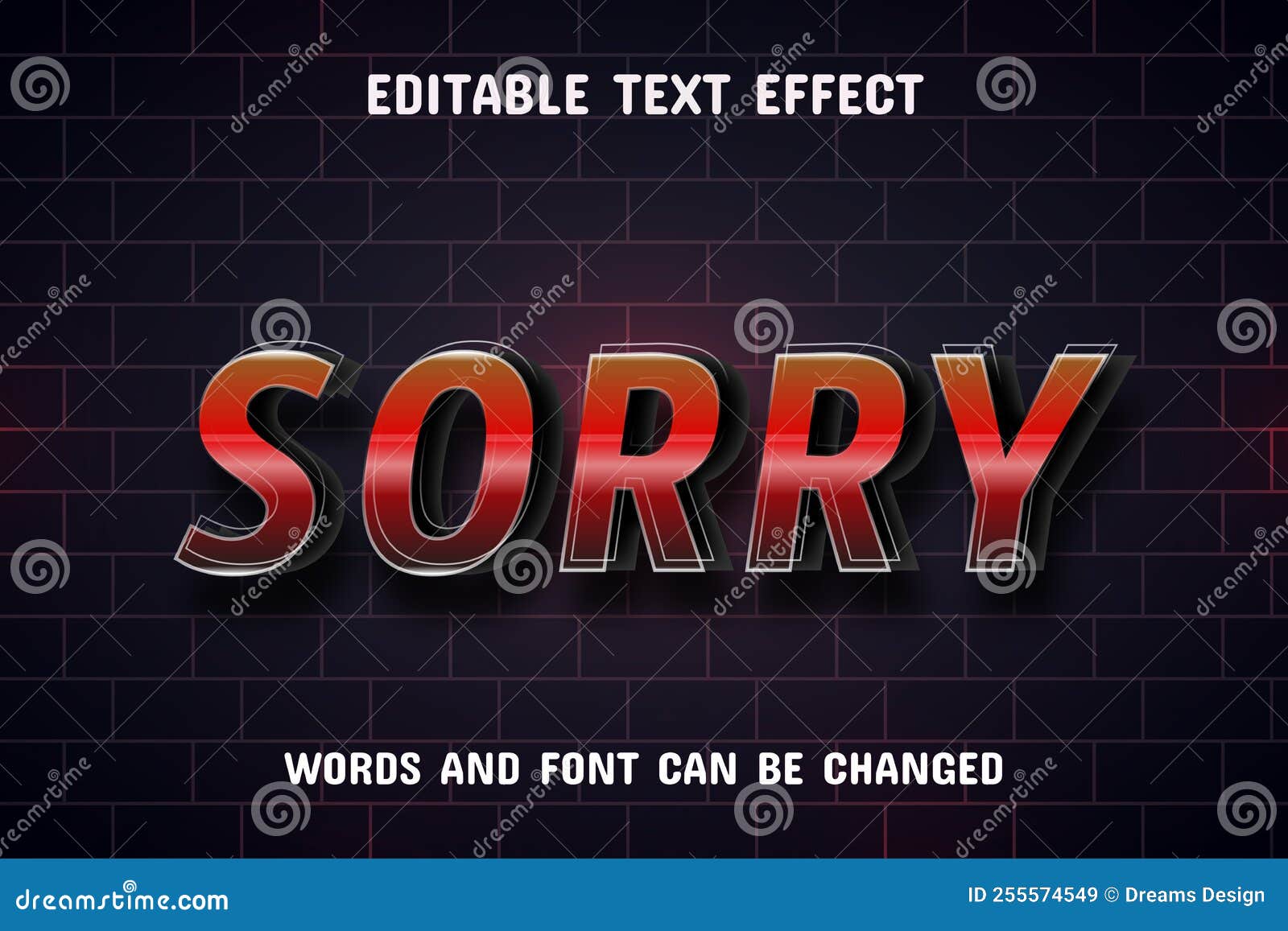 Sorry Text - 3d Text Effect Stock Vector - Illustration of technology ...