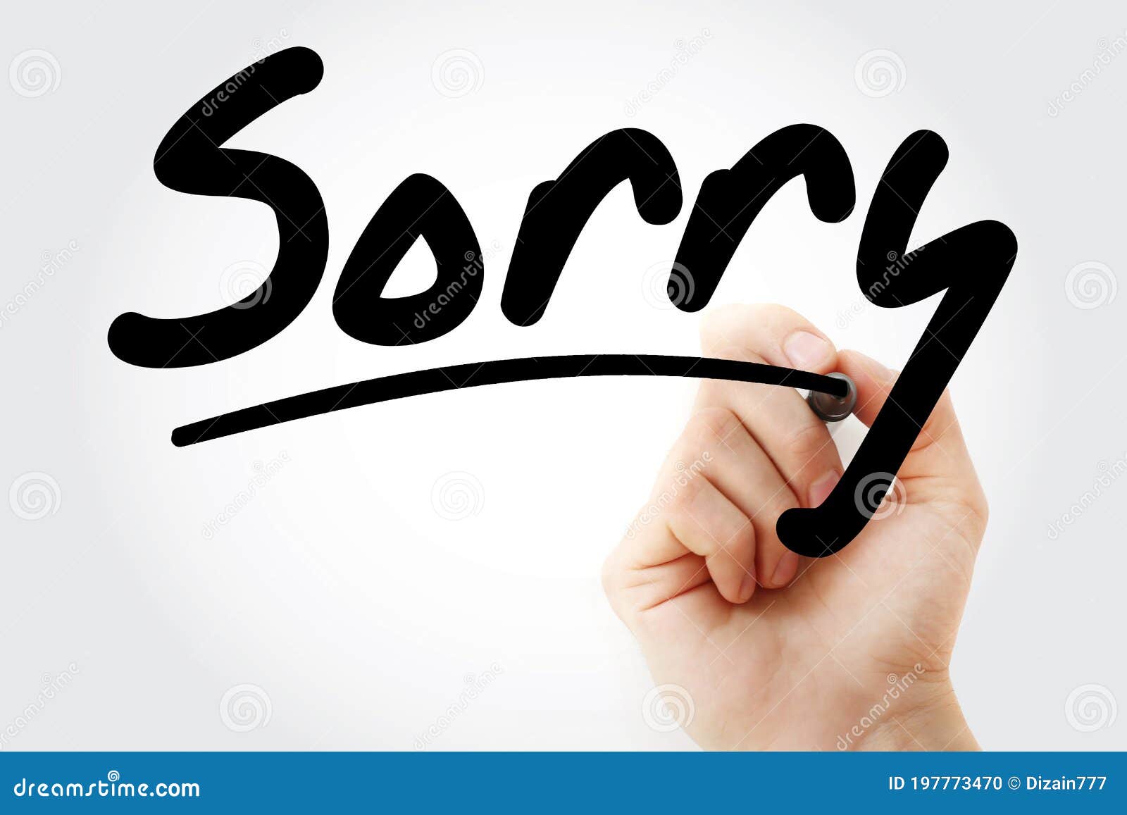 Sorry text with marker stock photo. Image of express - 197773470