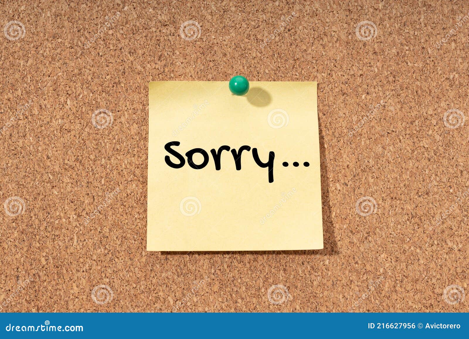 Sorry word on yellow note stock photo. Image of message - 216627956