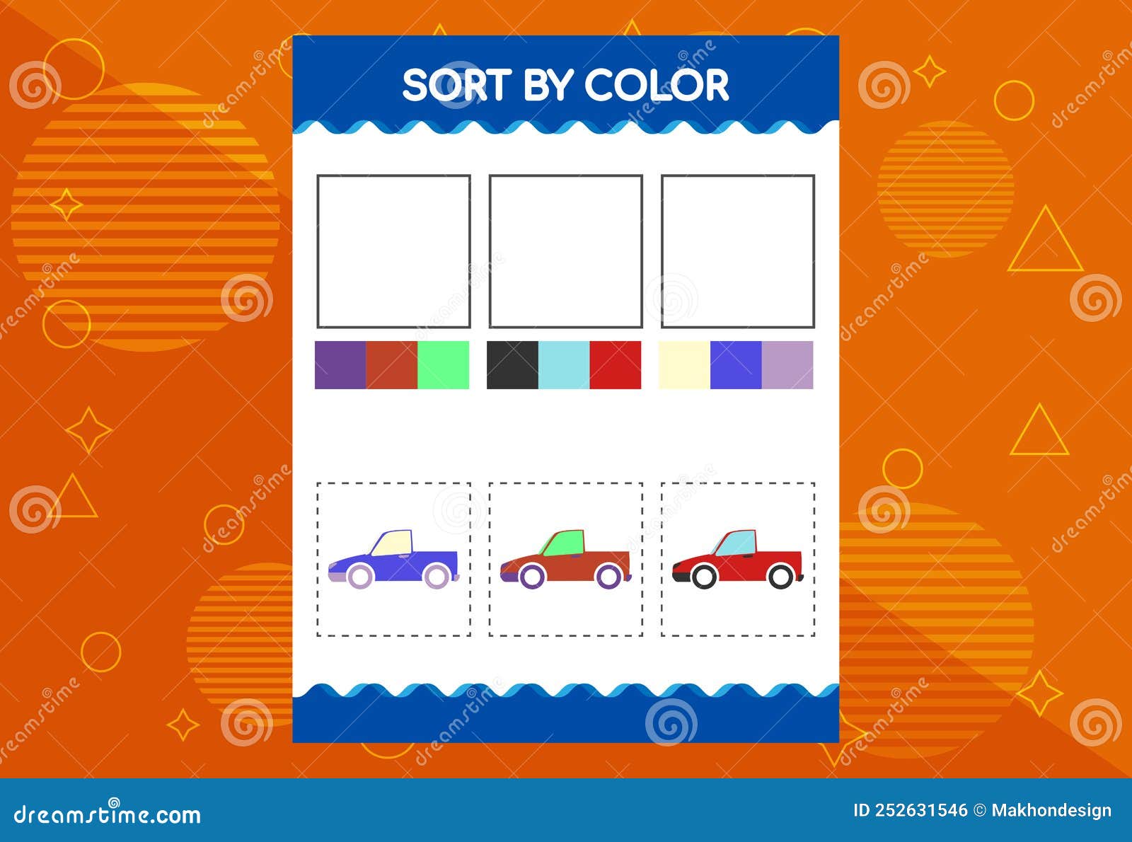 Sort by Color Worksheet for Kids. Good for School and Kindergarten ...