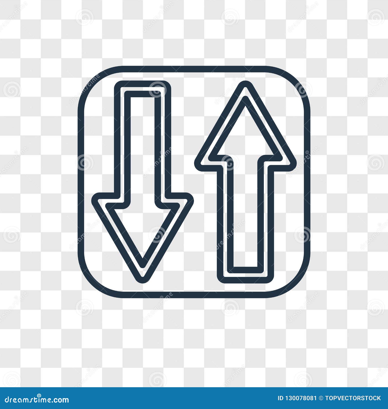 Sort Concept Vector Linear Icon Isolated on Transparent Background ...