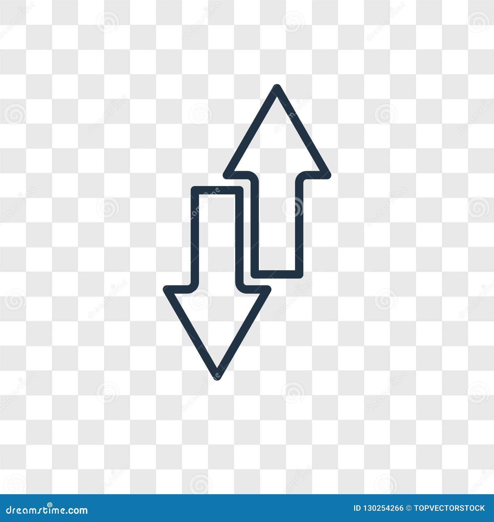 Sort Concept Vector Linear Icon Isolated on Transparent Background ...