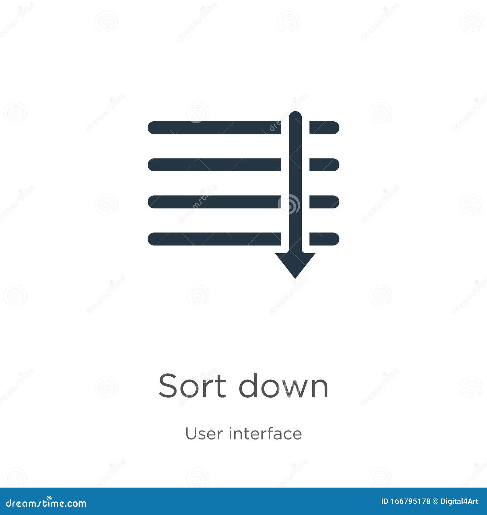 Sort Down Icon Vector. Trendy Flat Sort Down Icon from Web Navigation ...