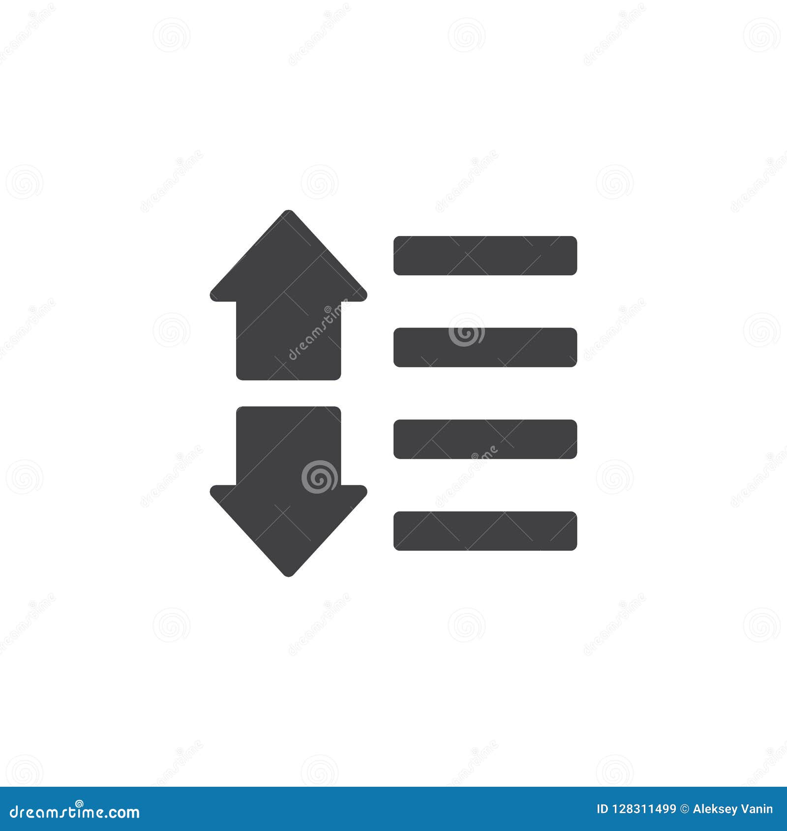 Sort Down and Up Arrows Vector Icon Stock Vector - Illustration of ...