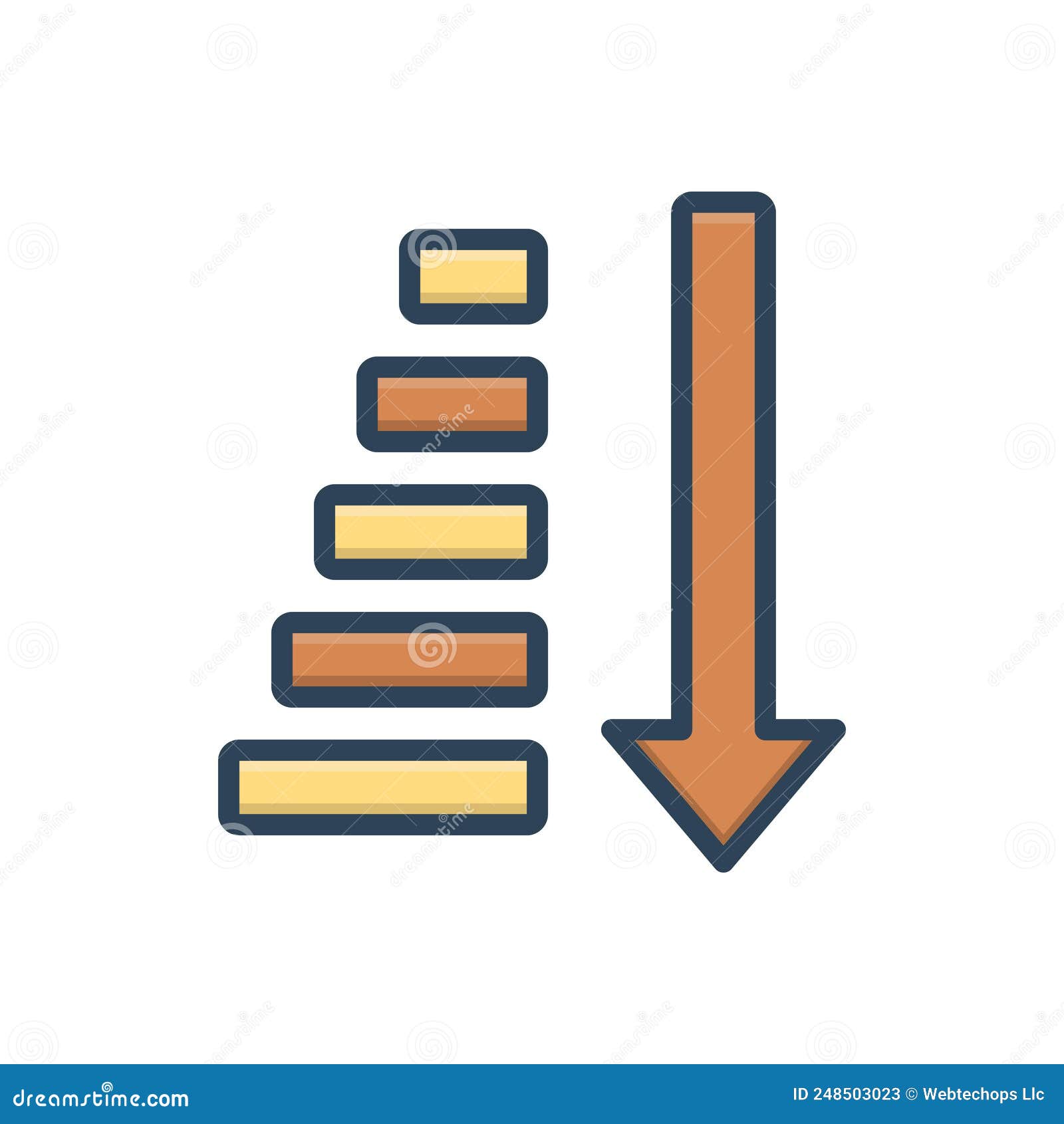 Color Illustration Icon for Sort, Filter and Descending Stock ...