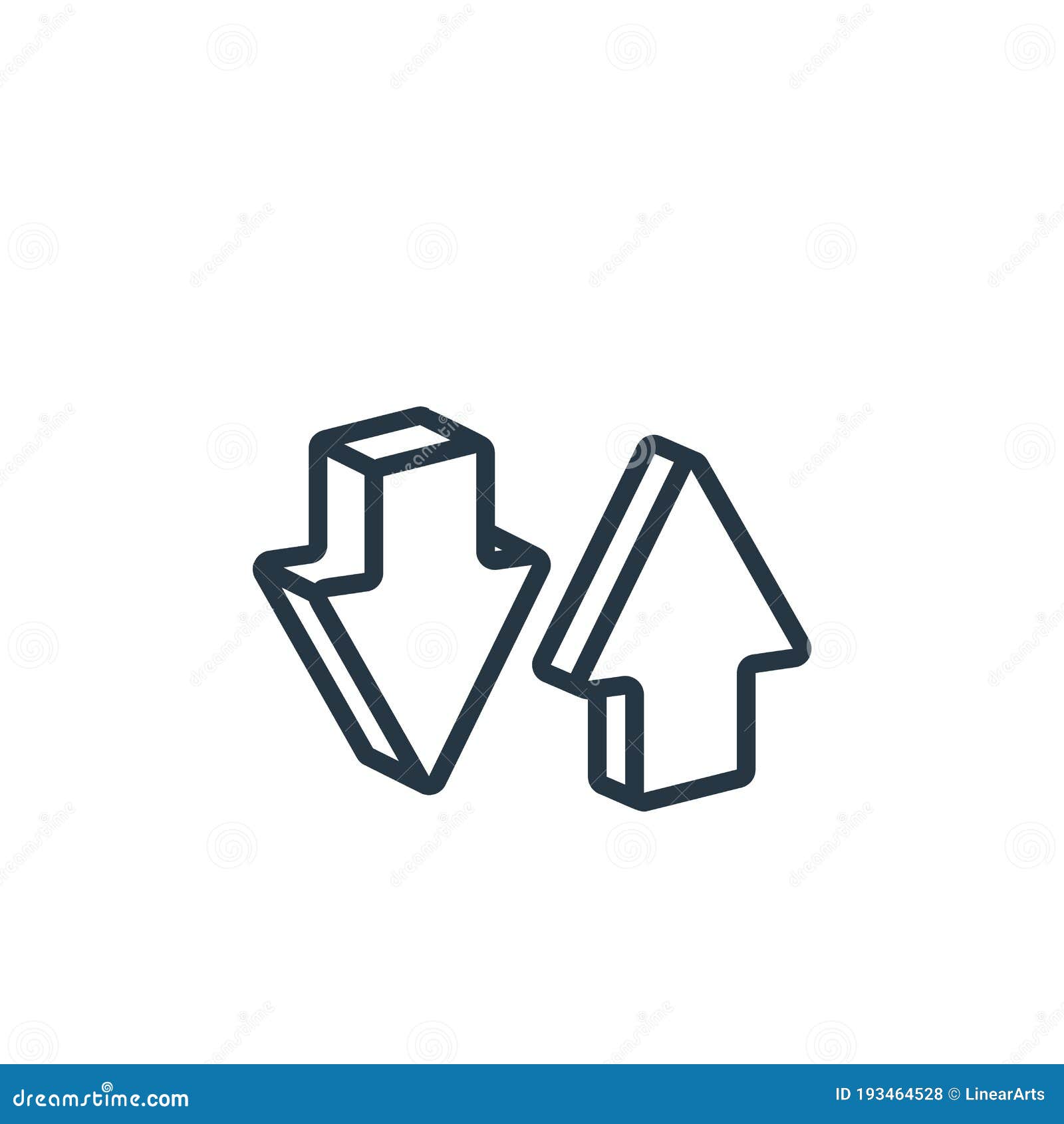 Sort Icon Vector from D Arrows Concept. Thin Line Illustration of Sort ...