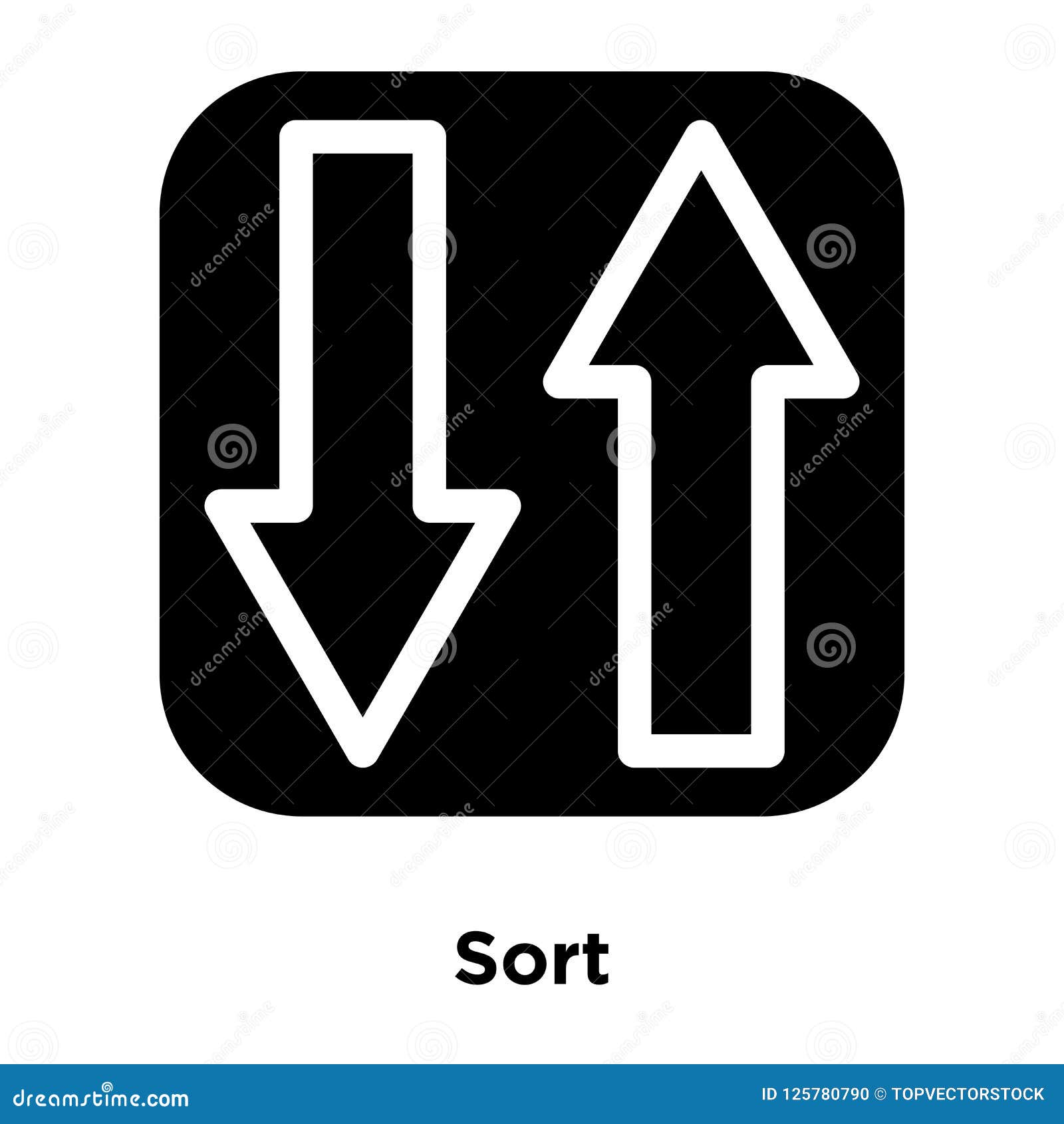 Sort Icon Vector Isolated on White Background, Logo Concept of S Stock ...