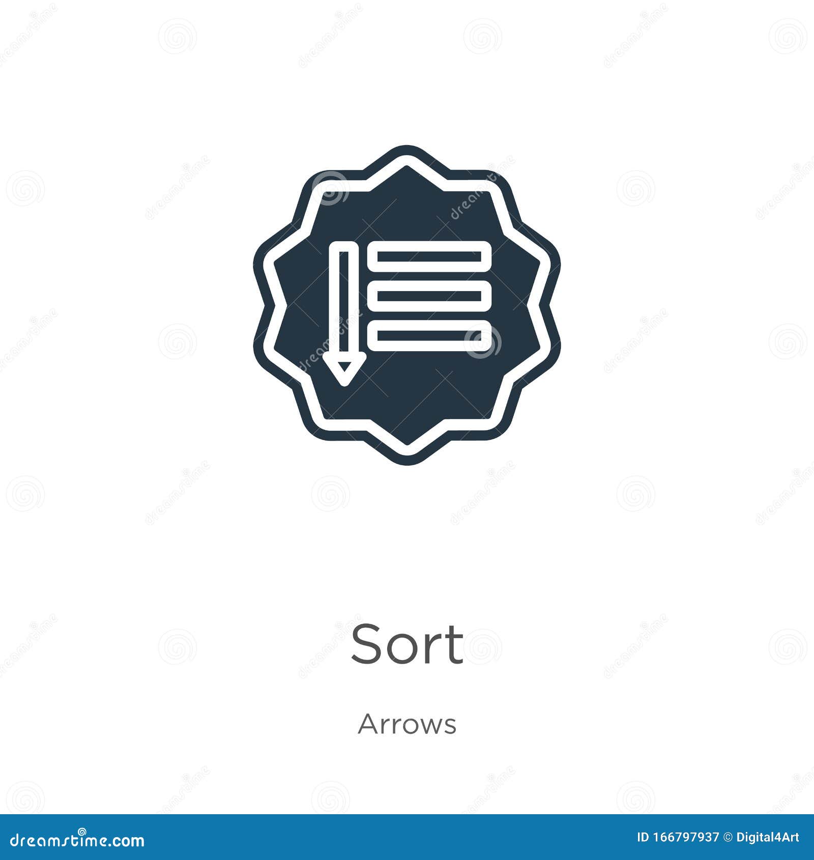 Sort Icon Vector. Trendy Flat Sort Icon from Arrows Collection Isolated ...
