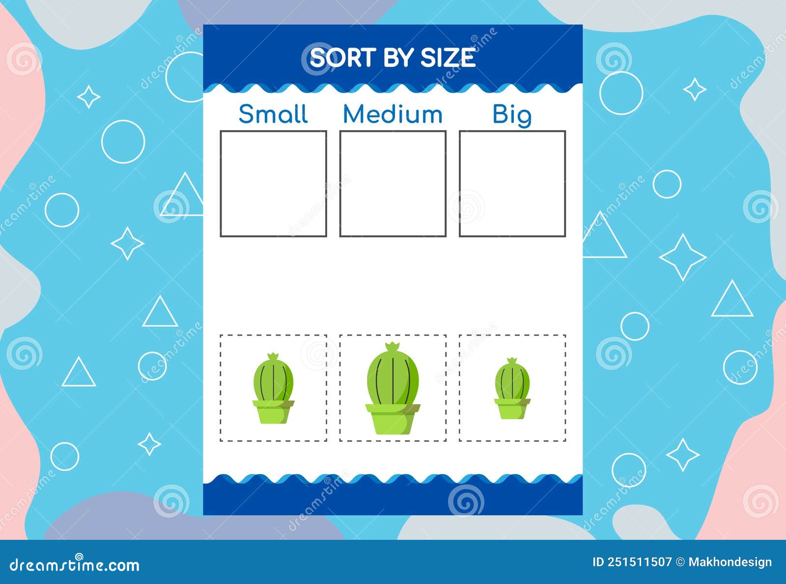 Sort Images by Size. Educational Worksheet for Kids Stock Vector ...