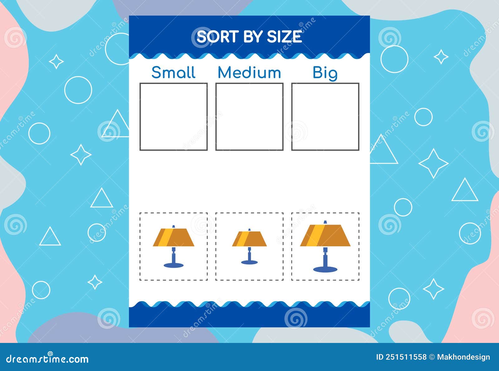 Sort Images by Size. Educational Worksheet for Kids Stock Vector ...