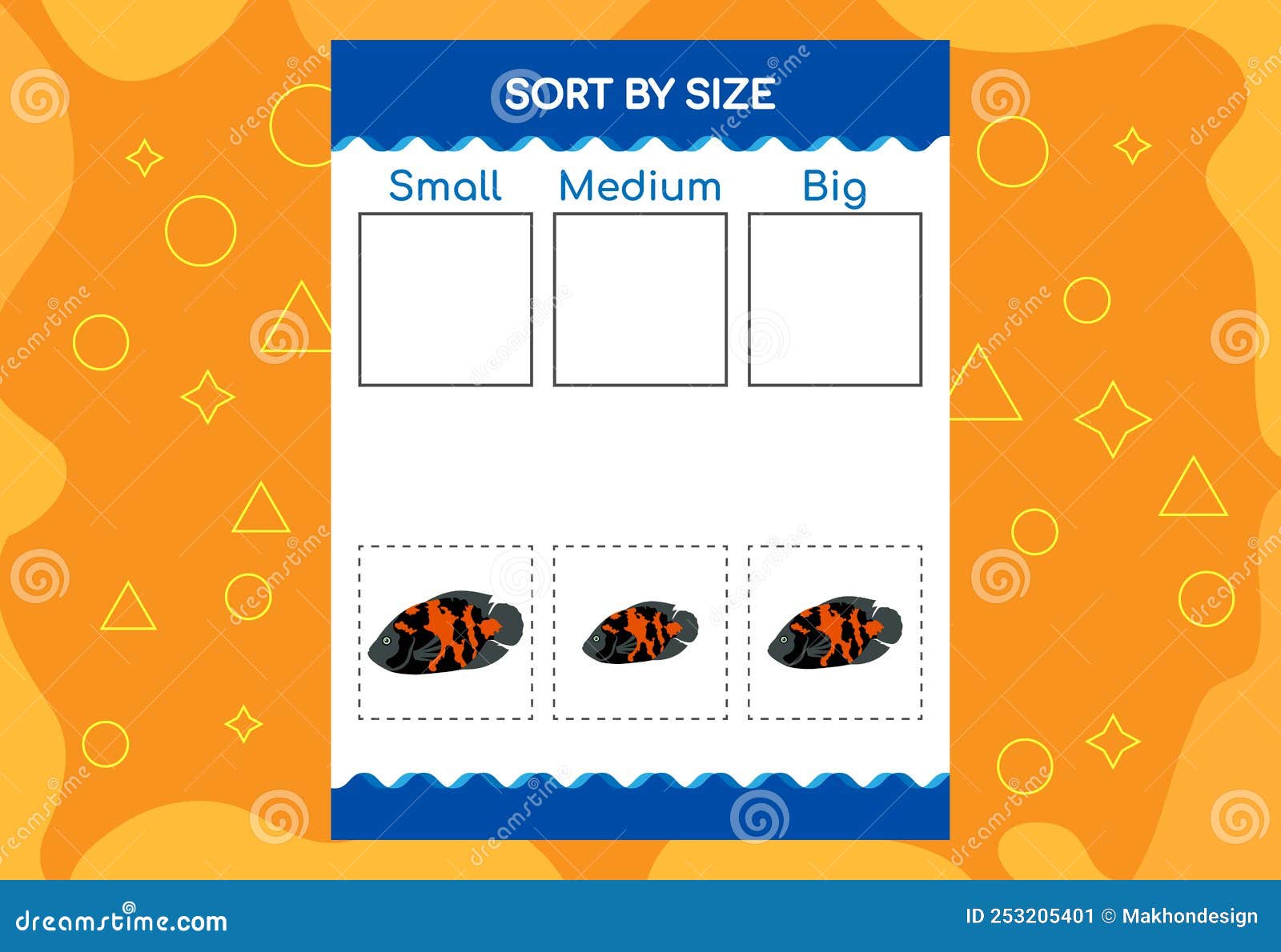 Sort Images by Size. Educational Worksheet for Kids Stock Vector ...
