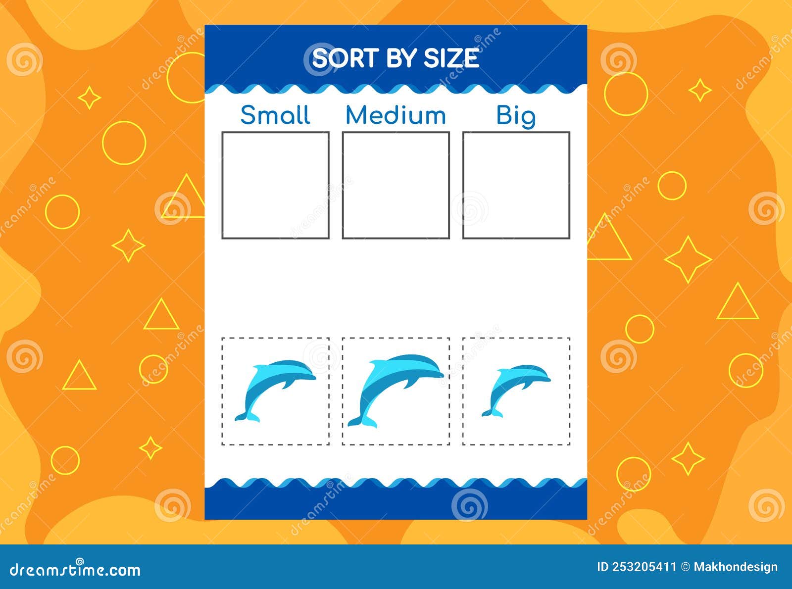 Sort Images by Size. Educational Worksheet for Kids Stock Vector ...