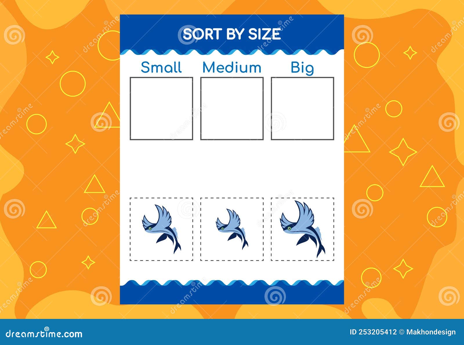 Sort Images by Size. Educational Worksheet for Kids Stock Vector ...