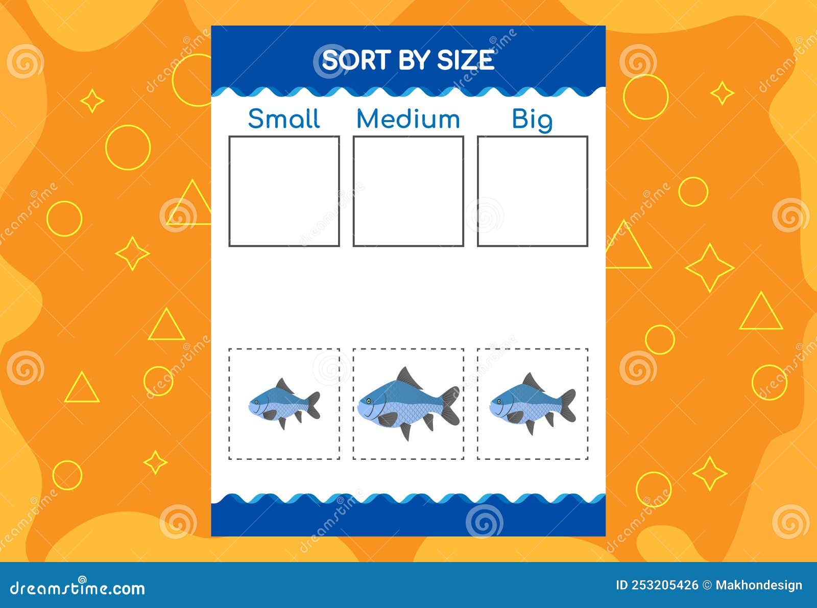Sort Images by Size. Educational Worksheet for Kids Stock Vector ...
