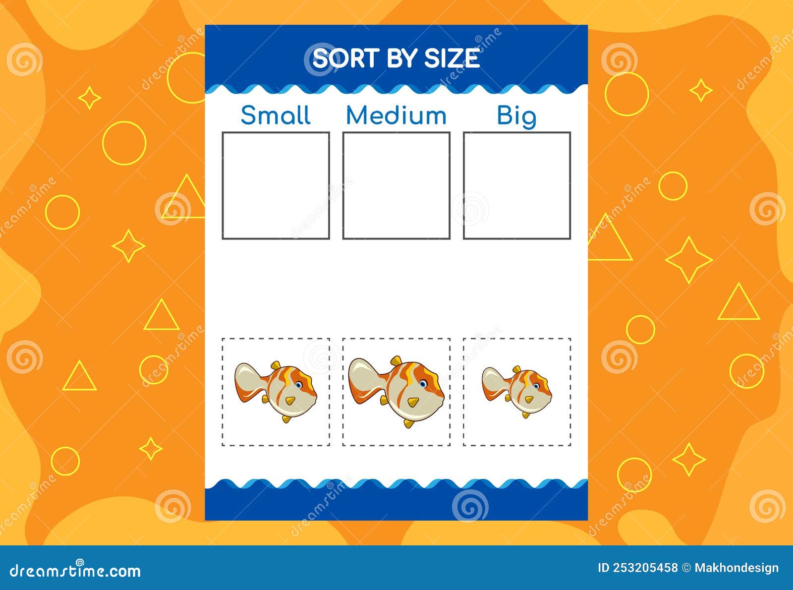 Sort Images by Size. Educational Worksheet for Kids Stock Vector ...