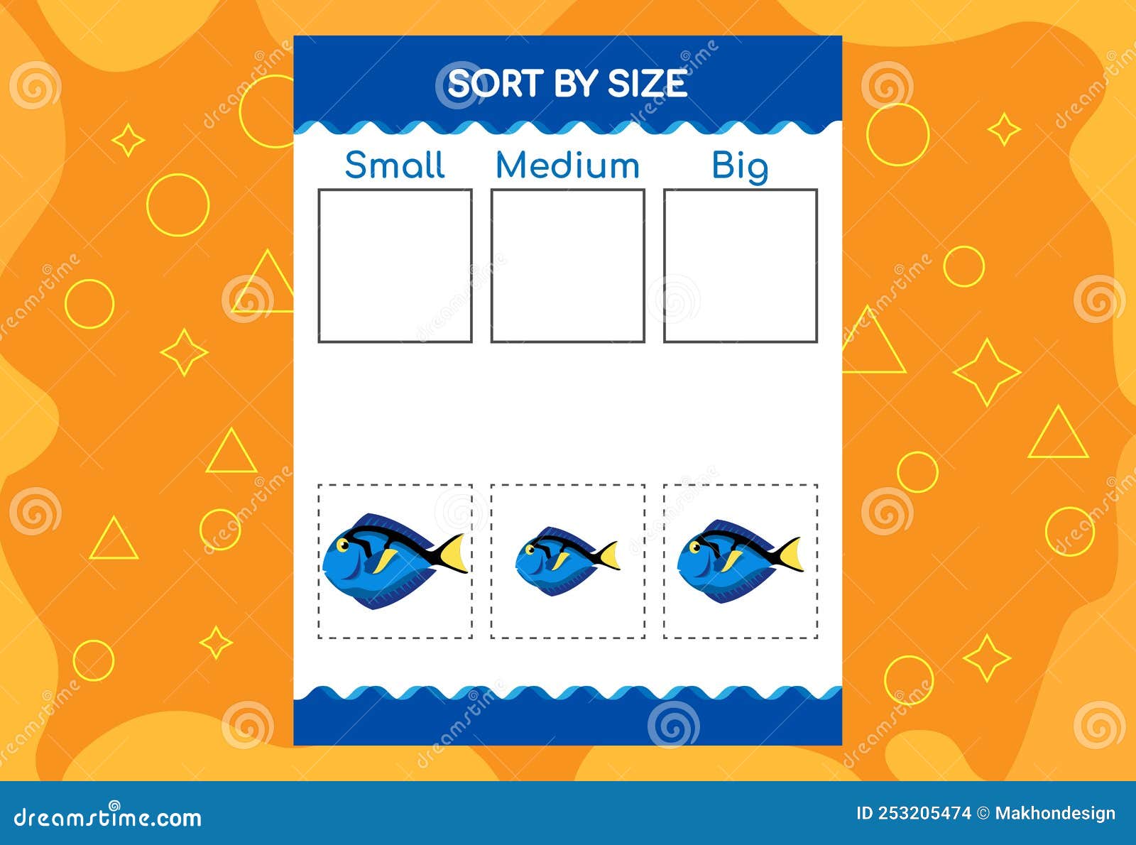 Sort Images by Size. Educational Worksheet for Kids Stock Vector ...