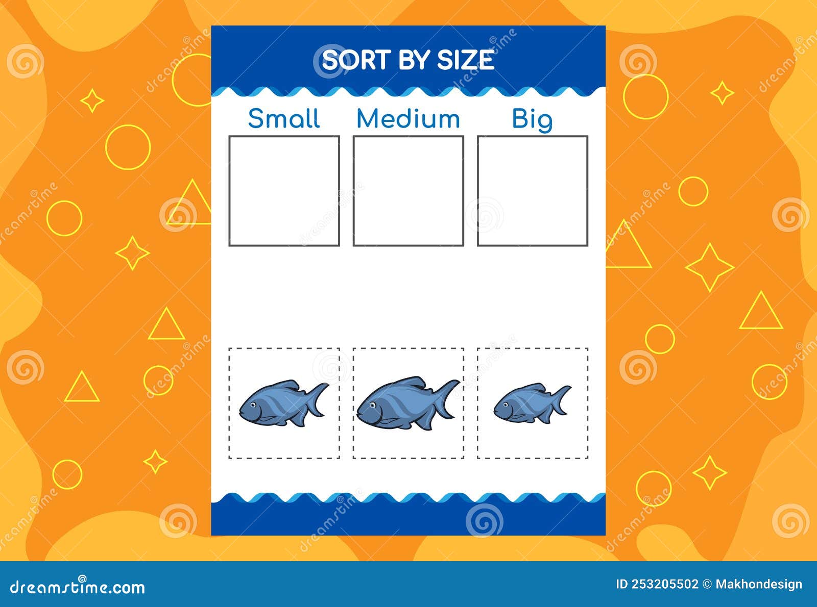 Sort Images by Size. Educational Worksheet for Kids Stock Vector ...