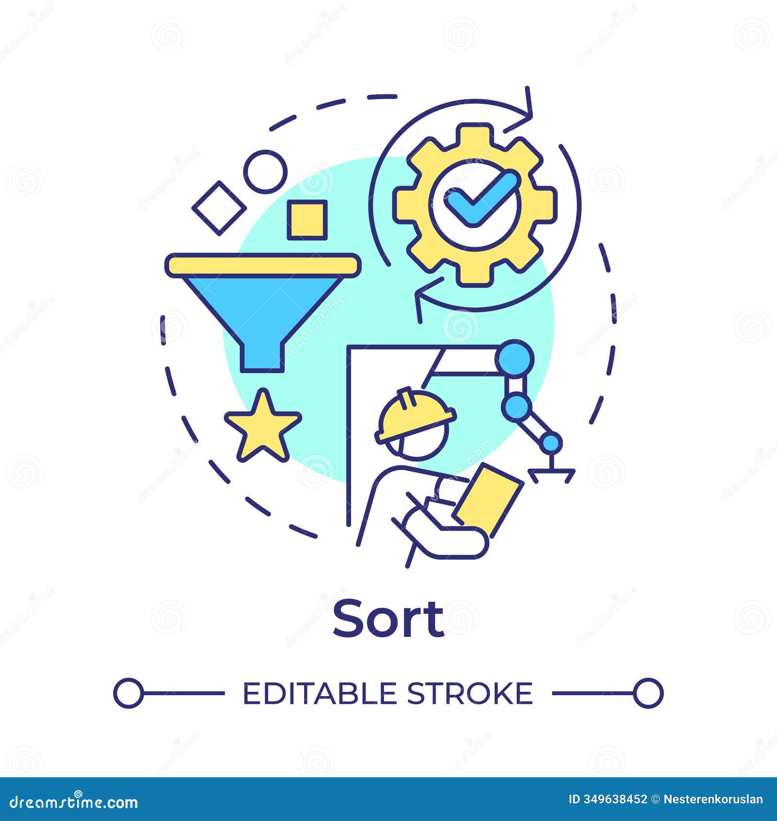 Sort Multi Color Concept Icon Stock Vector - Illustration of ...