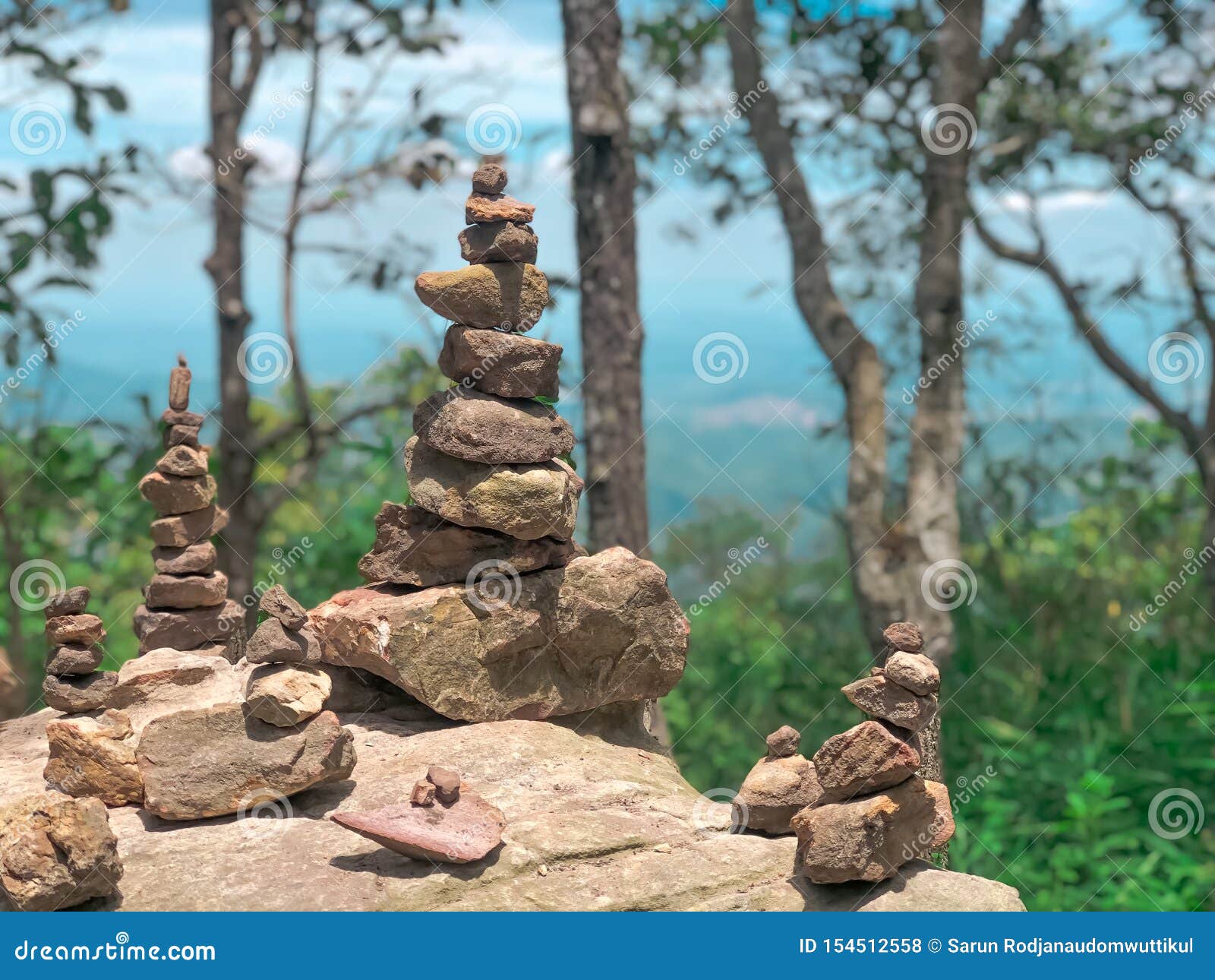 Sort of Stone or Stacked Stone with Nature Background. Stock Photo ...