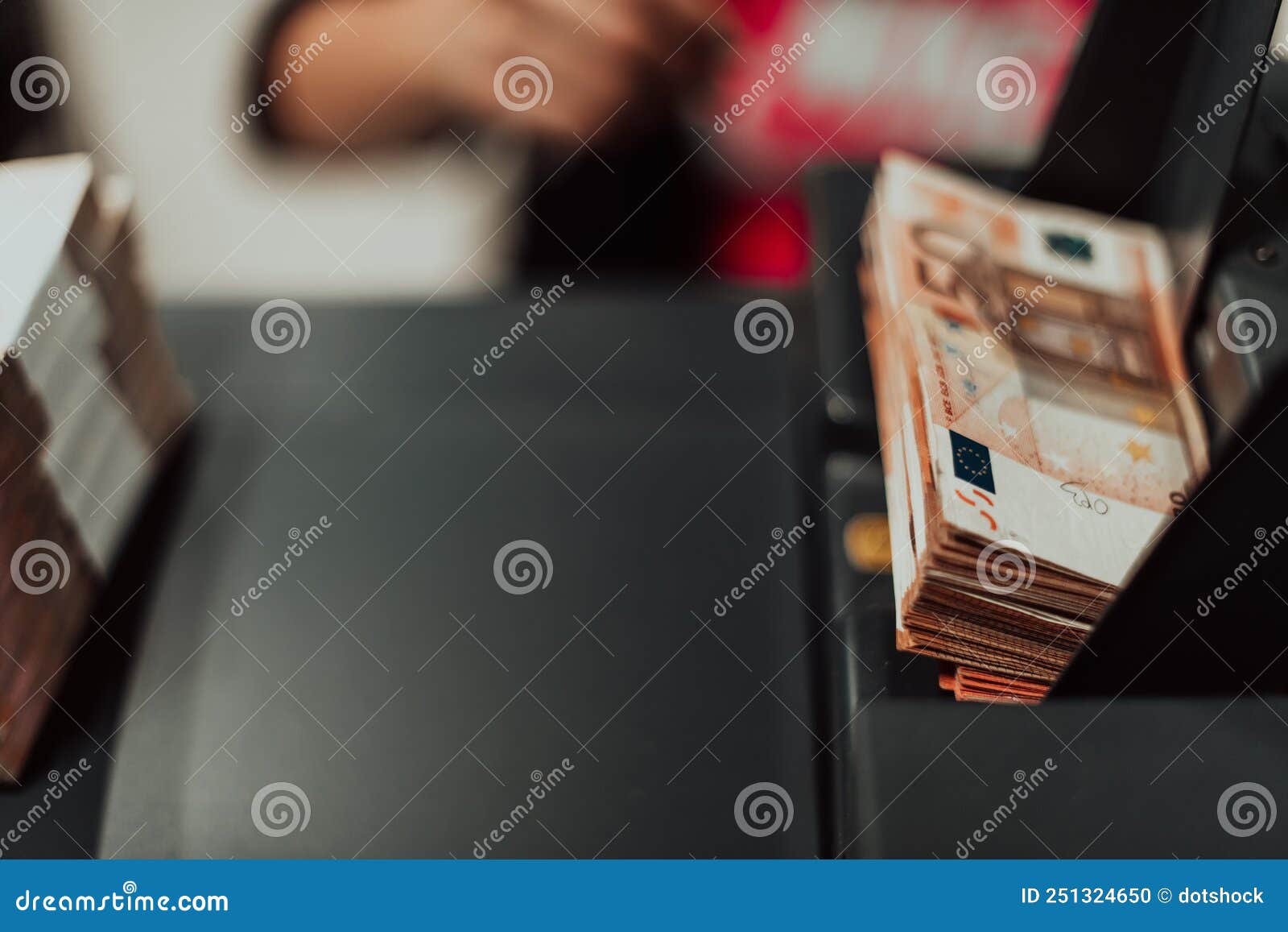Sorted Banknotes Placed on the Table after it is Counted on the ...