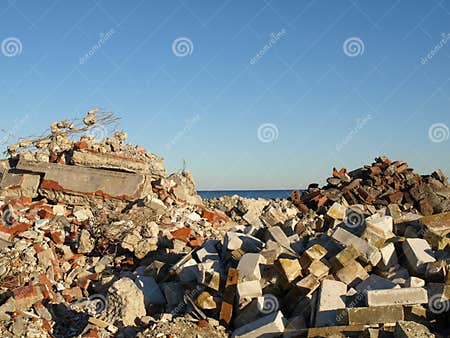 Sorted Building Rubble stock image. Image of concrete - 8293857