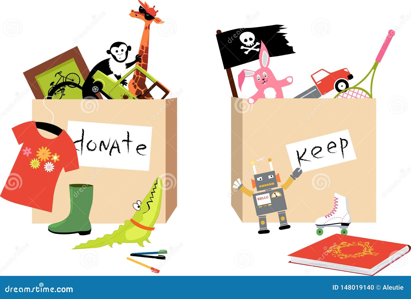 Sorted children items stock vector. Illustration of tidying - 148019140