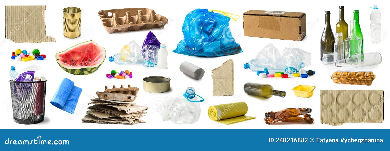 Sorted garbage collage stock photo. Image of recycle - 240216882