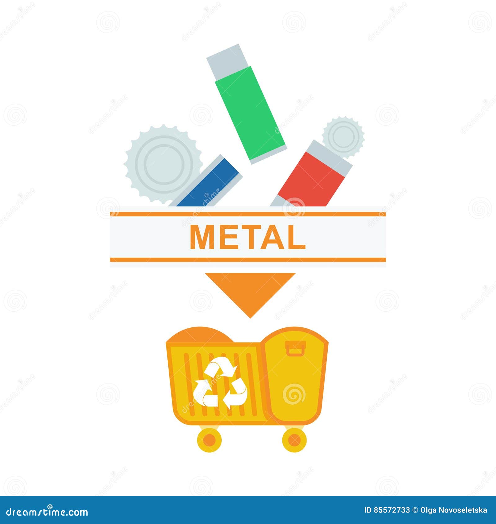 Sorted garbage metal stock vector. Illustration of blue - 85572733