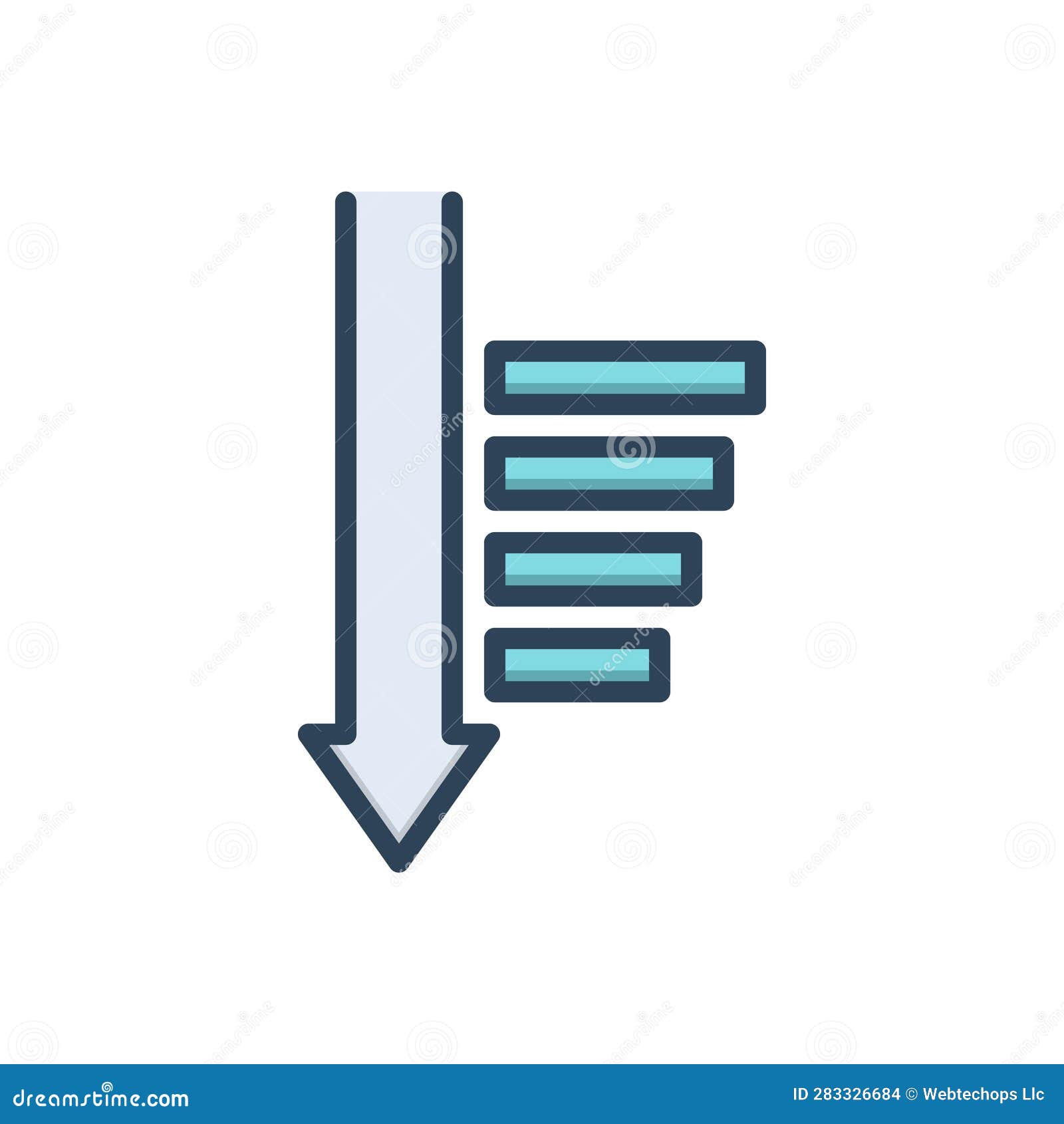 Mix Icon For Descending, Download And Arrow Cartoon Vector | CartoonDealer.com #250306945