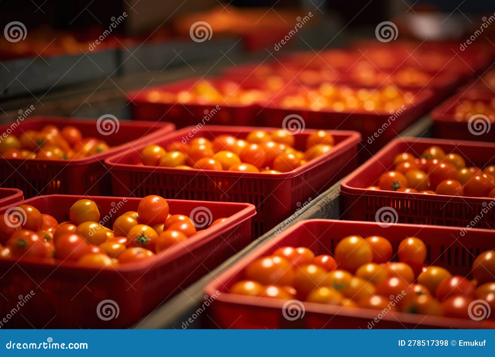 Sorted Tomatoes in Containers, Harvested Tomato Crop Generative Ai ...