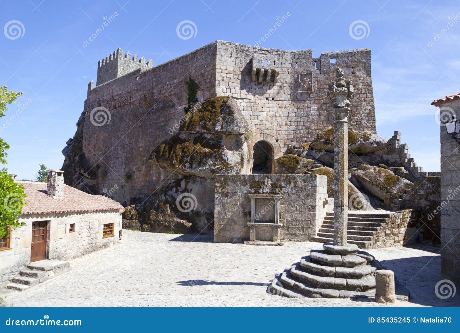 Sortelha Castle stock image. Image of horizontal, famous - 85435245