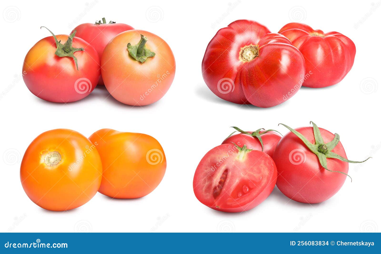 Sortido Com Diferentes Tomates Maduros Sobre Fundo Branco Foto de Stock ...