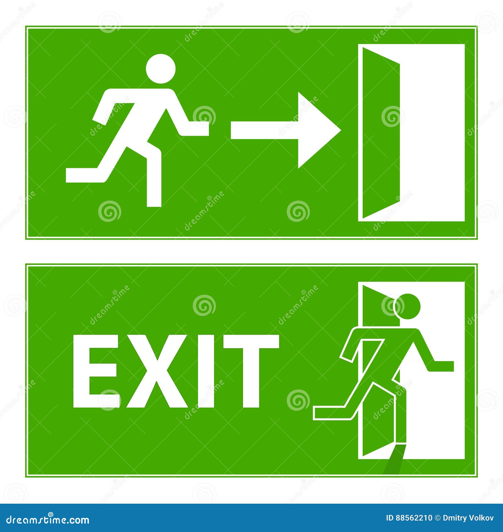 Sortie D'évacuation De Signe Illustration Stock - Illustration du ...