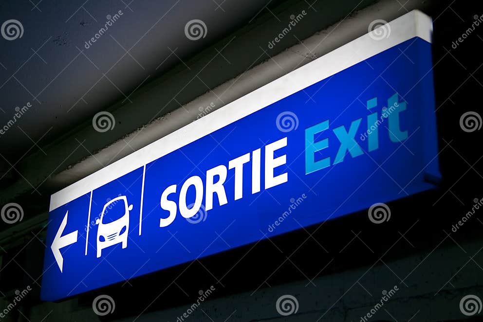 Sortie / Exit sign stock image. Image of century, angle - 7613721