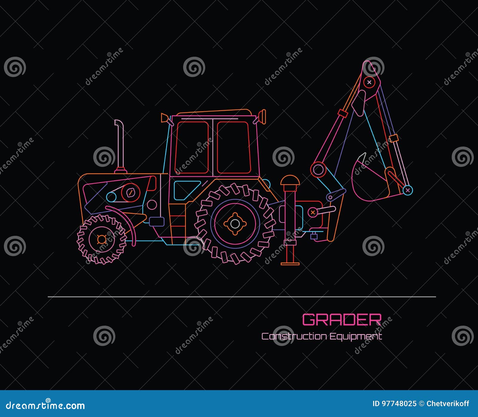 Sortierer-Traktor-Leuchtreklame Vektor Abbildung - Illustration von ...