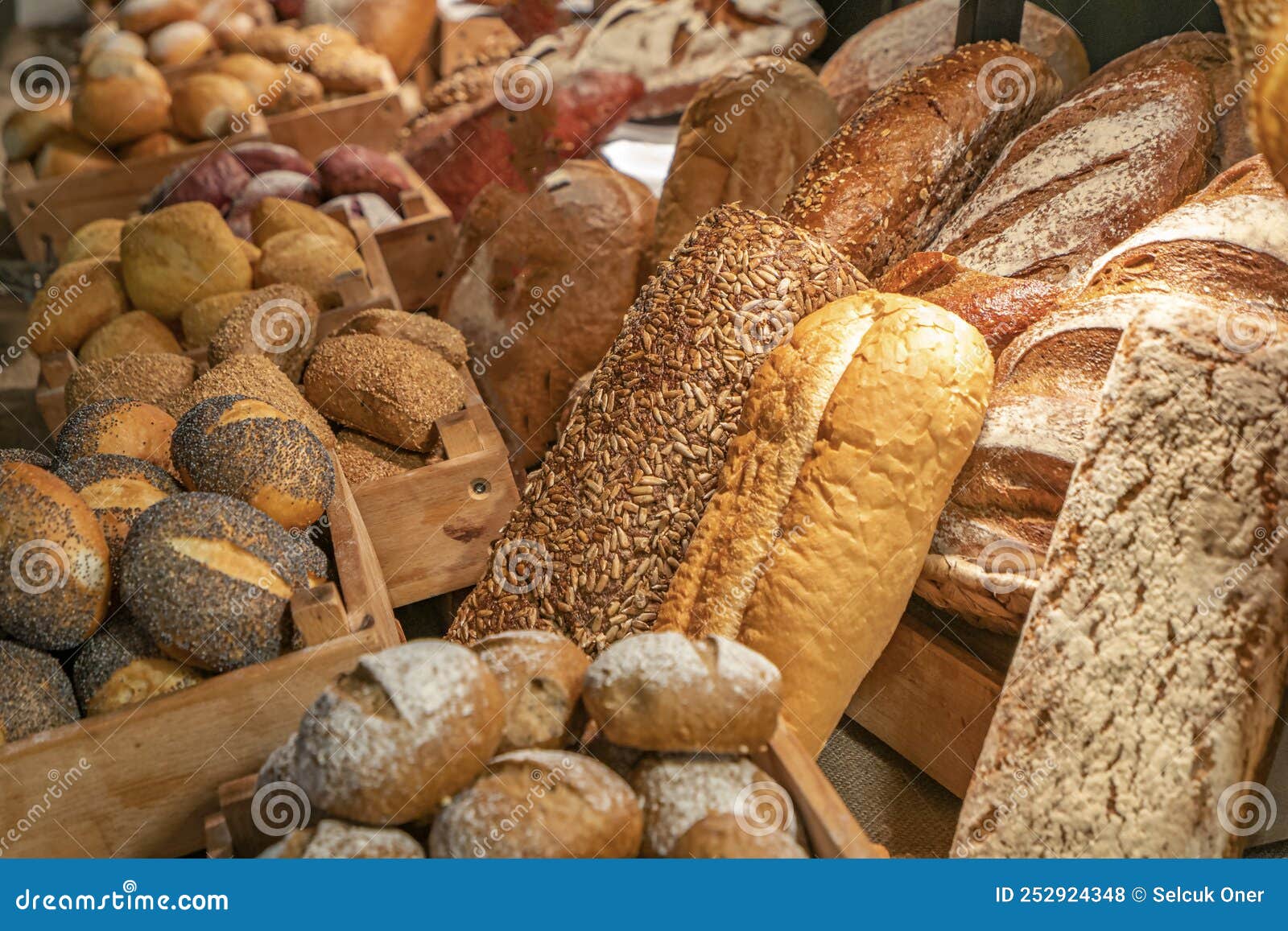 Sortiment of Fresh and Fresh Home Made Breads Stock Photo - Image of ...