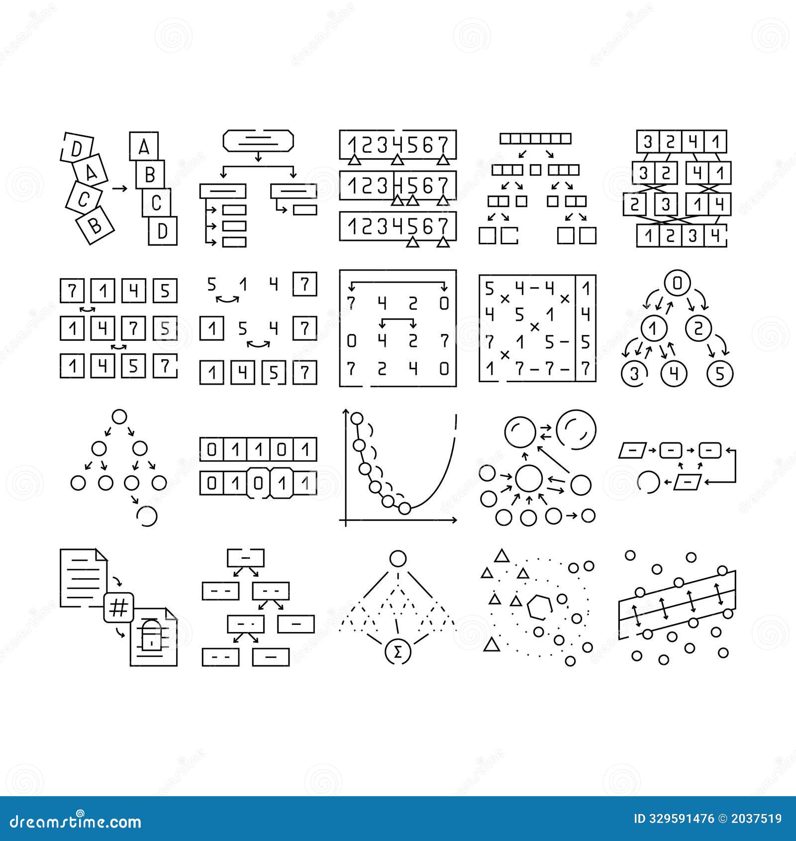 Sorting Algorithm Data Filter Icons Set Vector Stock Vector ... Sorting Algorithm Data Filter Icons Set Vector Stock Vector ...