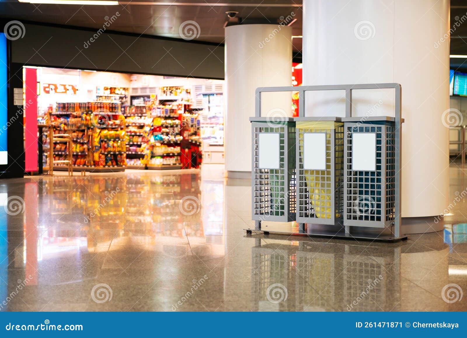 Sorting Bins for Waste Recycling in Shopping Mall Editorial Photo ...