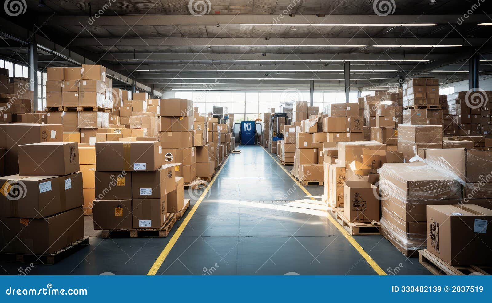 Boxes And Cardboard In Storage Warehouses For Export And Import ...