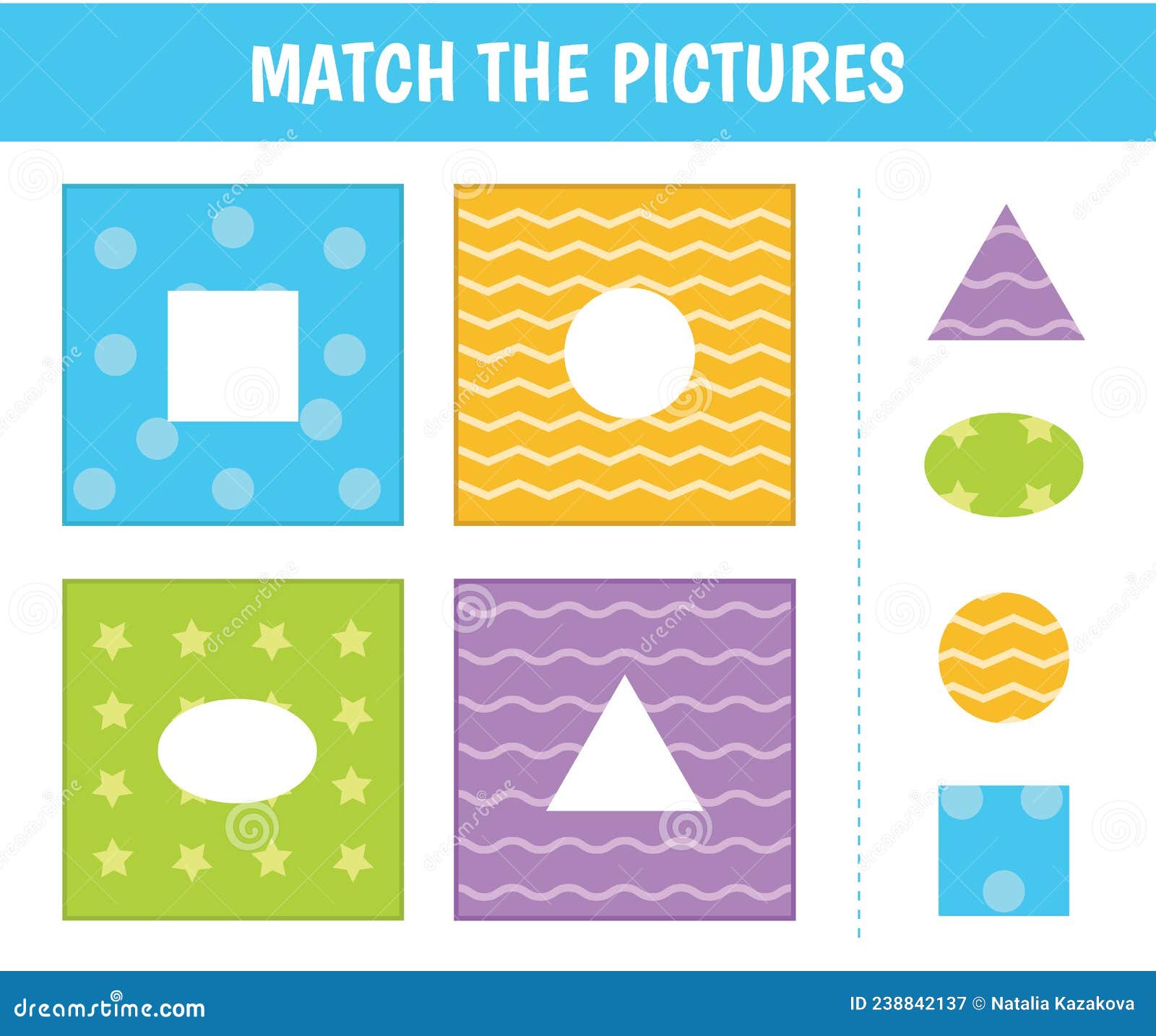 Sorting Children Educational Game. Geometric Shapes Stock Vector ...