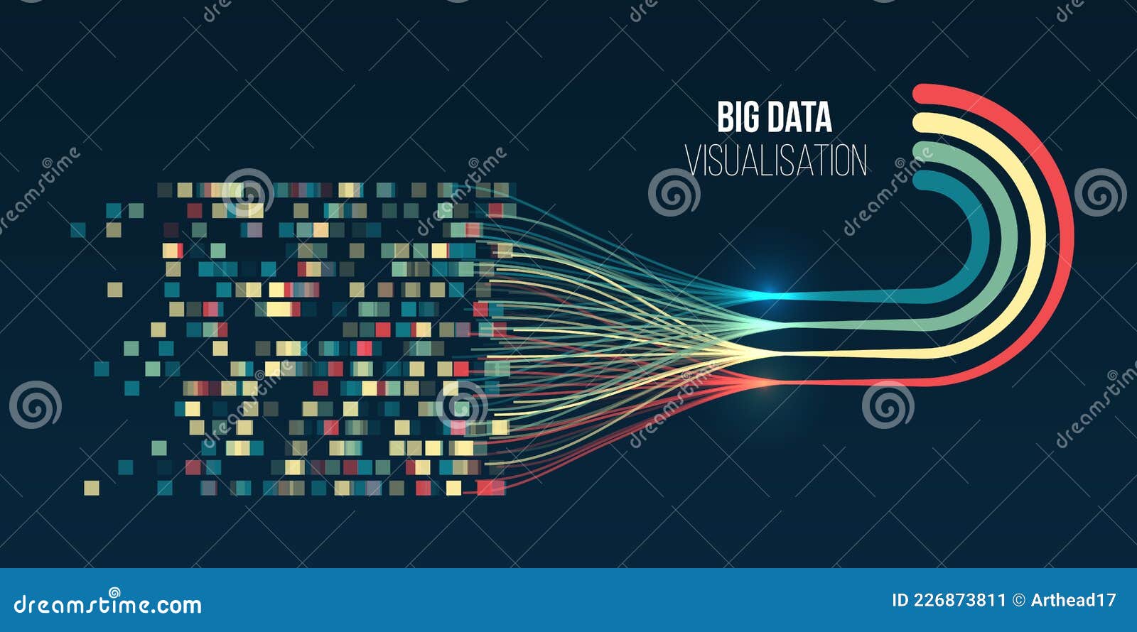 Sorting Data Vector Waves Technology Background Abstract Stream Information With Lines Array