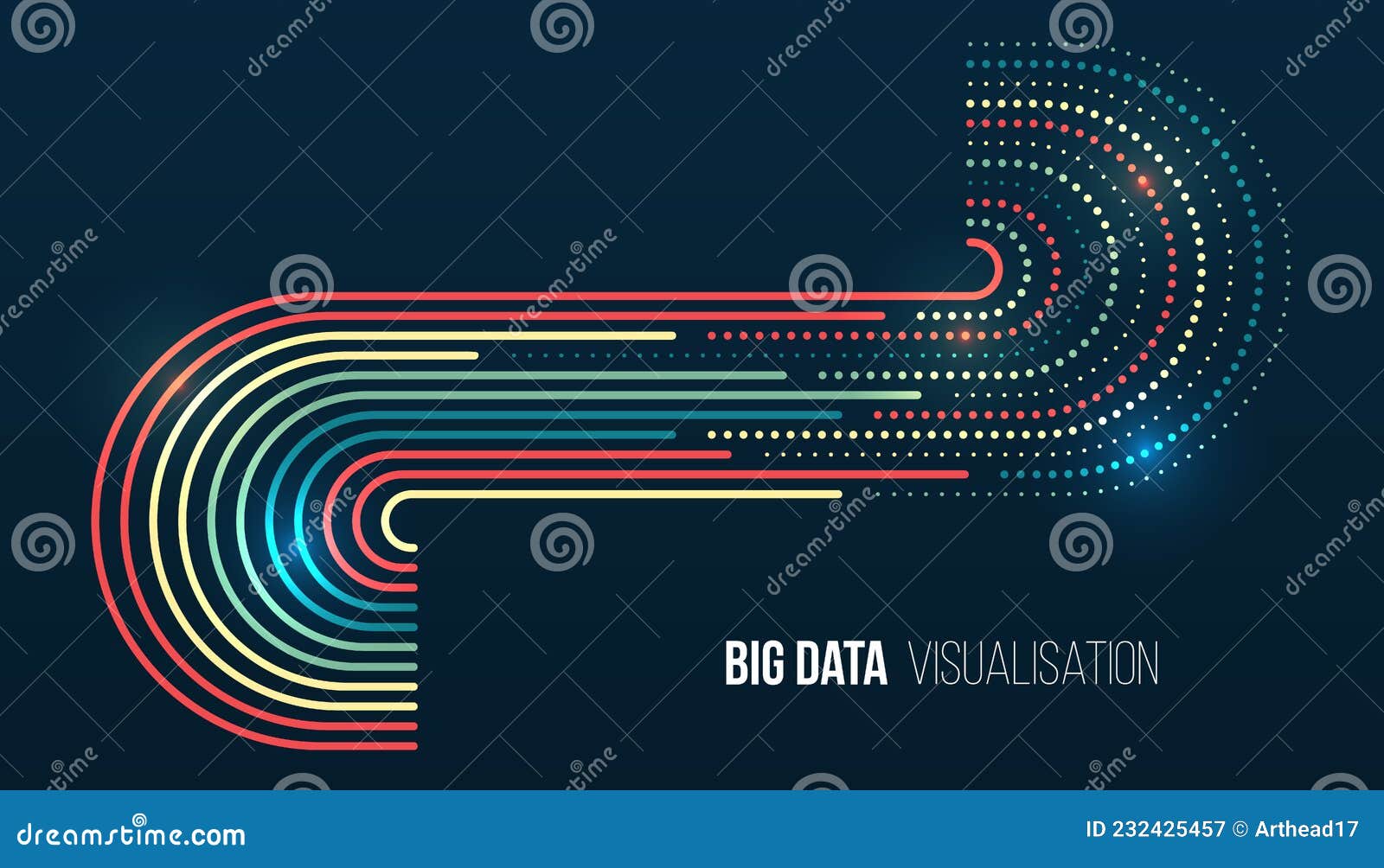 Sorting Data Vector Waves Technology Background Abstract Stream Information With Lines Array