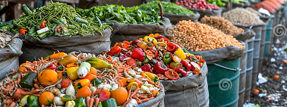 Sorting Food Waste into Compost. Selective Focus Stock Image - Image of ...